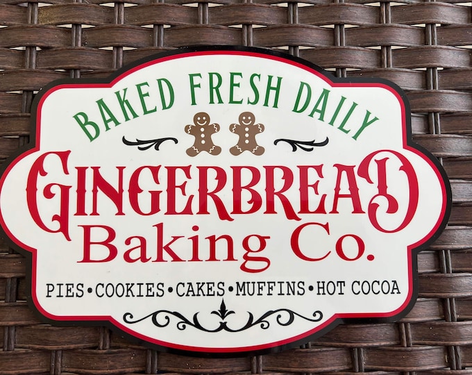 Wooden Christmas Sign Gingerbread Old Fashioned Home Baking for Your ...