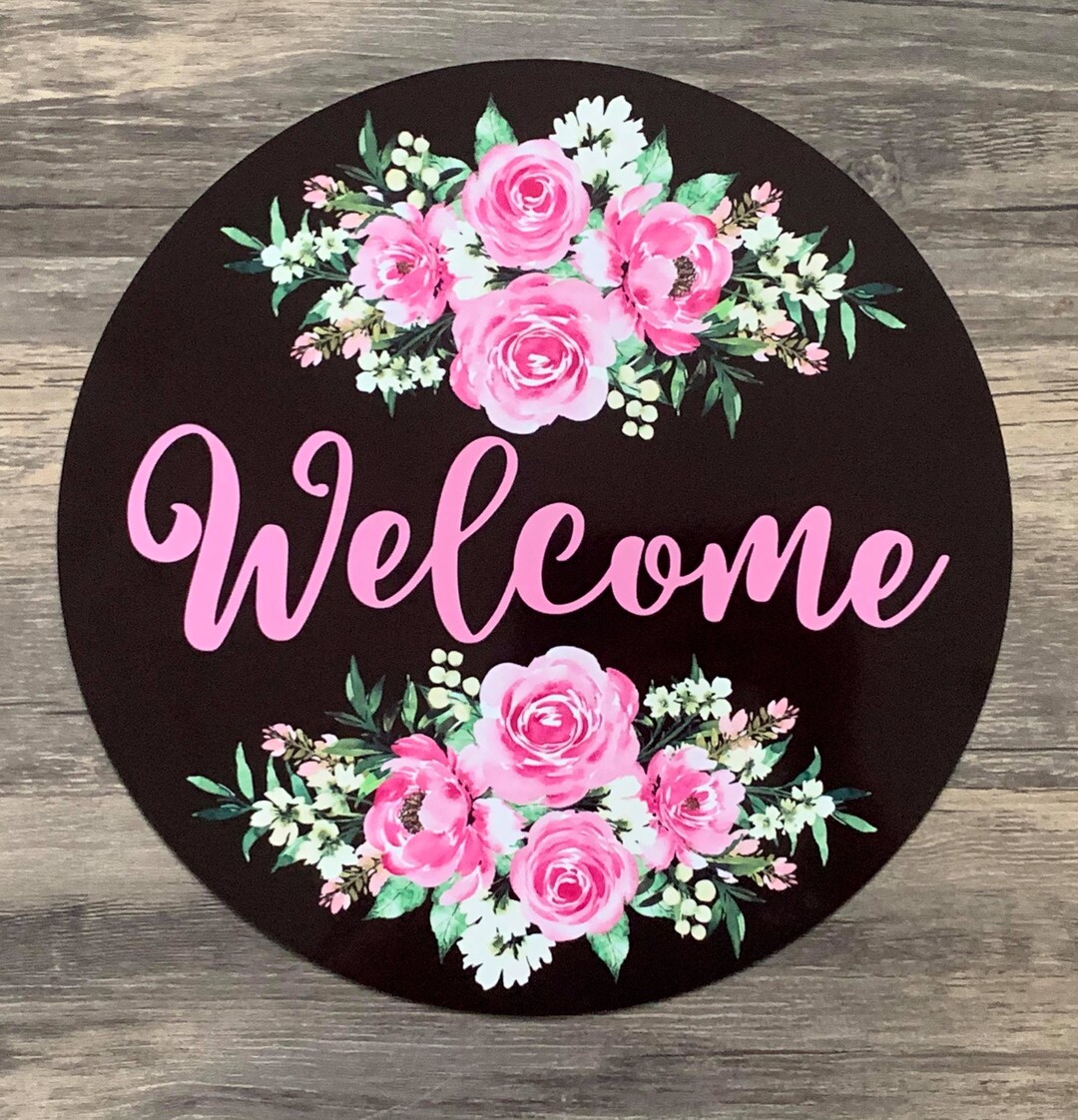 Welcome Wreath Sign-#370- Wreath Sign- Metal Sign - Greetings - Etsy