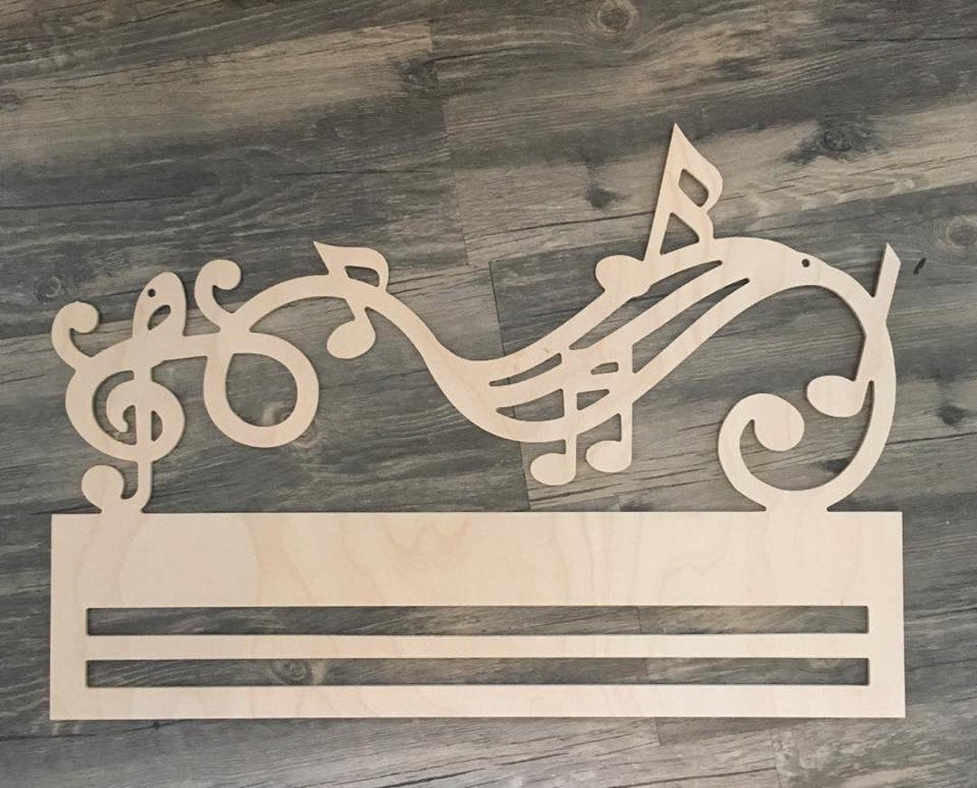 19x14 Music Note Door Hanger Sign With Rails - Door Hanger - Wreath ...