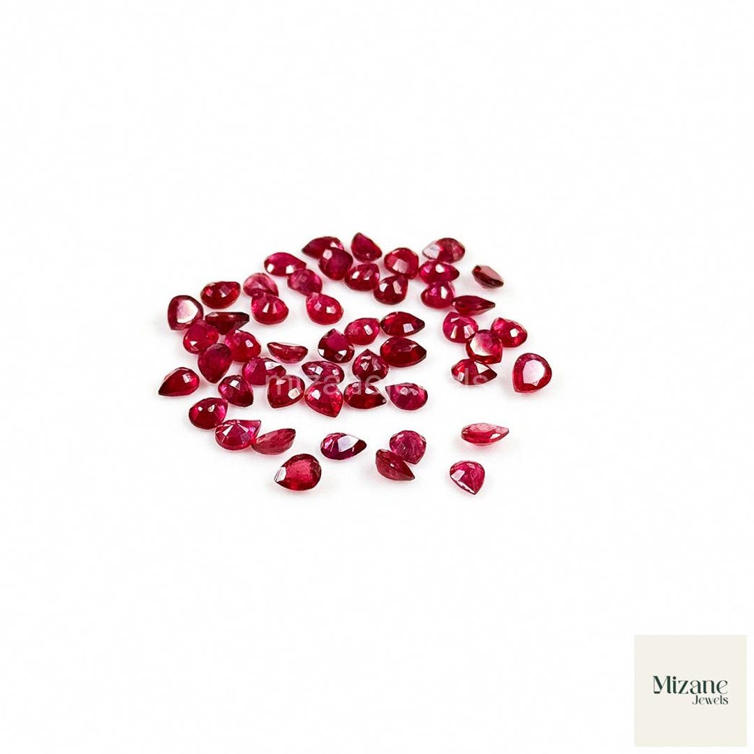 Natural Bangkok Calibrated Ruby 3x4mm & 4x5mm Pears, Natural Loose Ruby ...