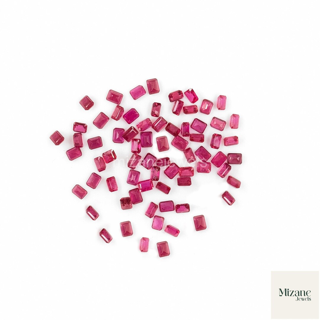 Natural Bangkok Ruby Calibrated 3x4mm & 4x5mm Octagons, Natural Loose ...