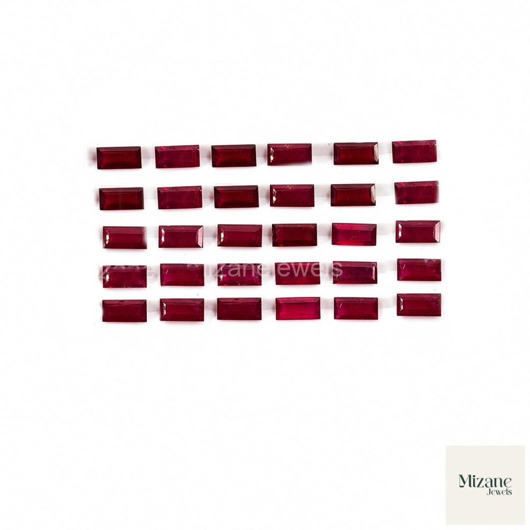 Natural Bangkok Calibrated Ruby 4x8mm & 5x10mm Baguettes Natural Loose ...