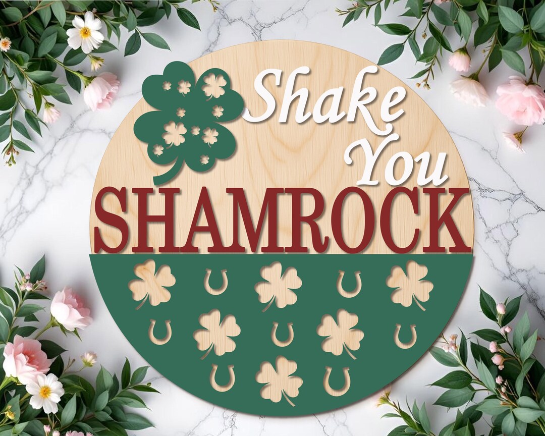 Shamrock Door Hanger SVG, St. Patrick's Day Sign, Glowforge File ...