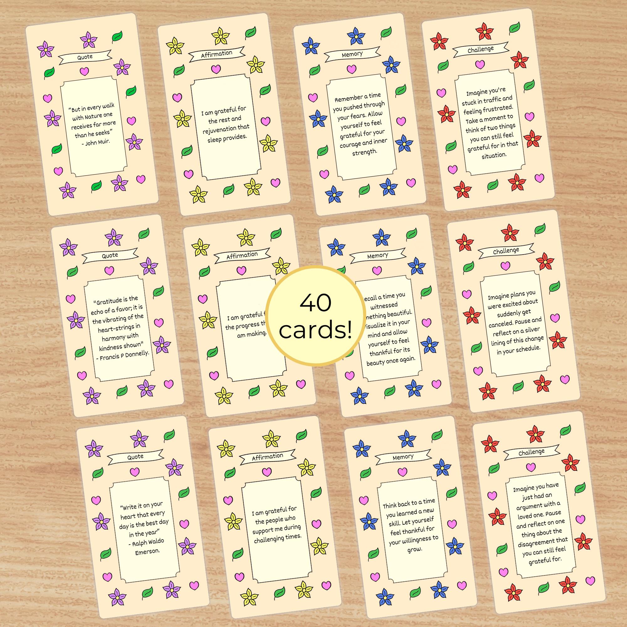 Printable Gratitude Reflection Cards: Mindful Journal Prompts for ...