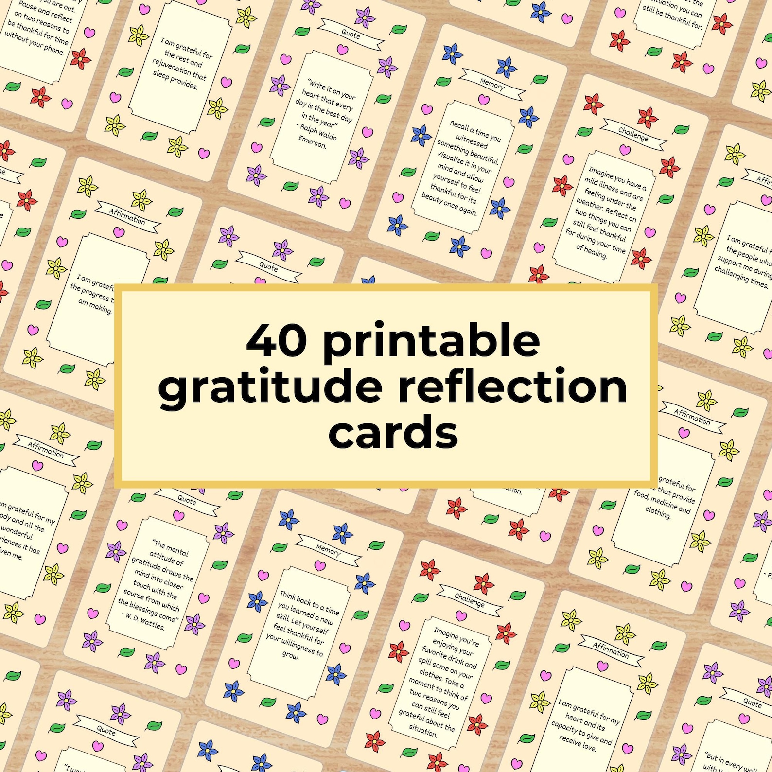 Printable Gratitude Reflection Cards: Mindful Journal Prompts for ...