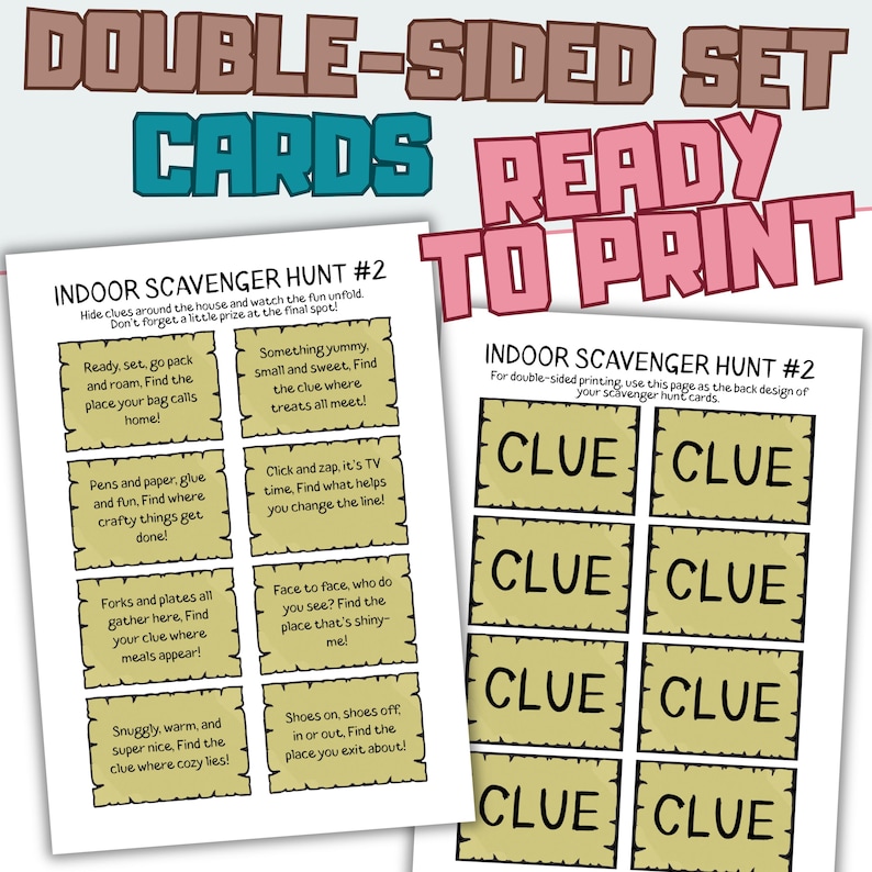 Indoor Scavenger Hunt Printable, Treasure Quest for Kids, Toddler ...