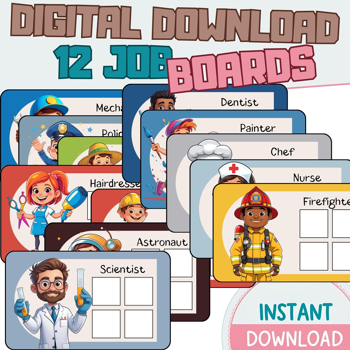 Professions Matching Cards Montessori Style Sorting Game Toddler ...