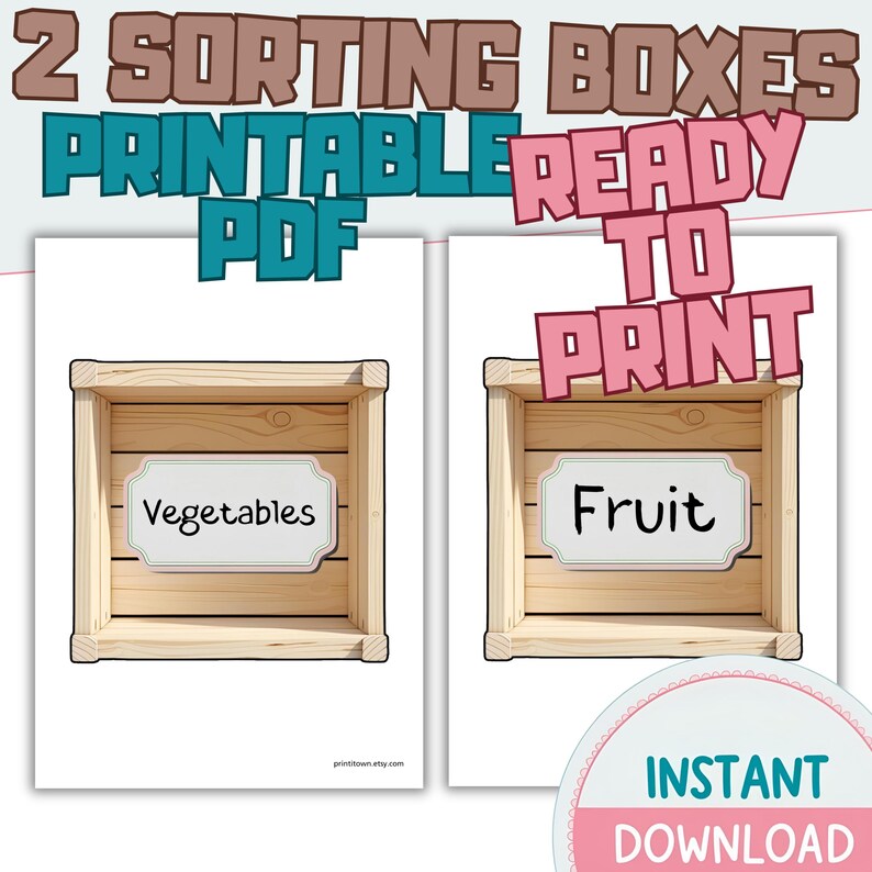 Fruit and Vegetables Sorting Game, Educational Preschool Worksheets ...