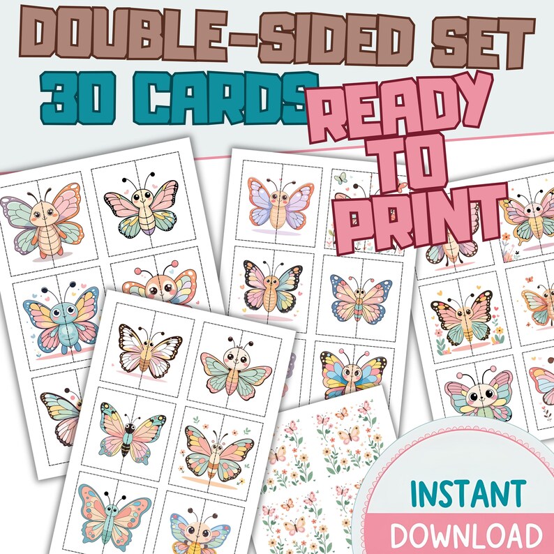 Butterflies Matching Game for Kids, Butterfly Matching Activity ...