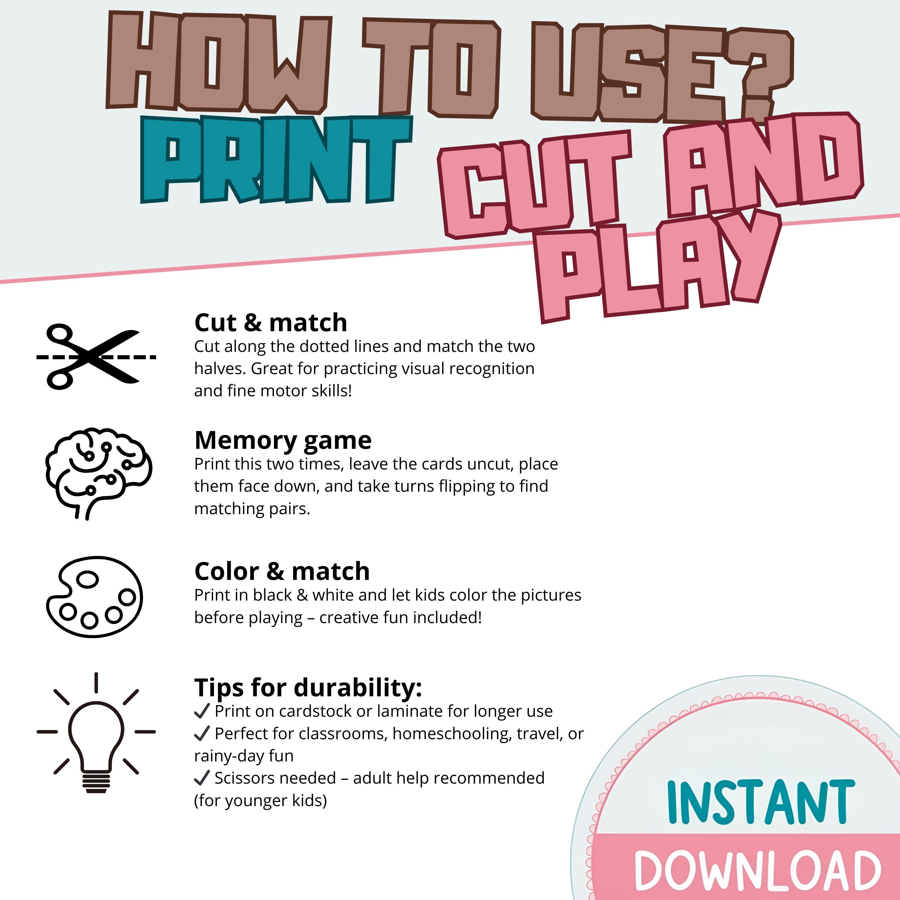 Fruit and Vegetables Matching Game, Symmetry Cards, Toddler Matching ...