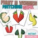 Fruit and Vegetables Matching Game, Symmetry Cards, Toddler Matching ...