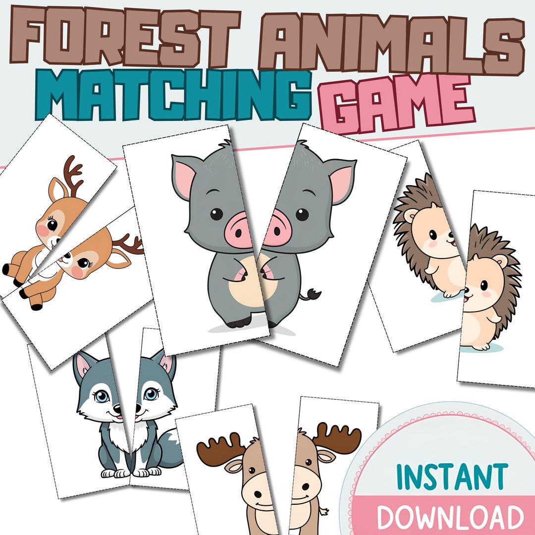 Forest Animals Matching Game | Printable Montessori Inspired Game for ...