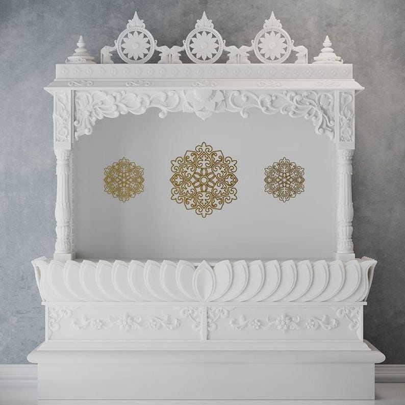 White Marble Hindu Temple | Home Pooja Mandir With Custom Name | Sacred ...