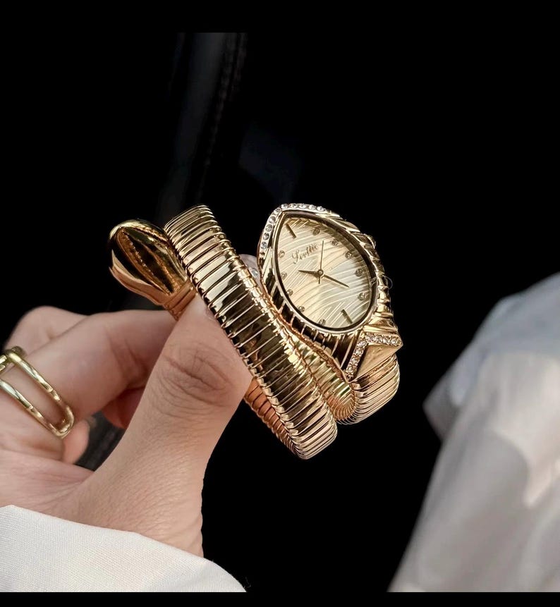 Snake Watch- One Circle Design, Luxury Stainless Steel Wristwatch ...