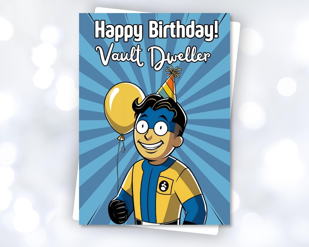 Fallout Birthday Card: Vault Dweller Gamer Card (digital Download, 5x7 ...