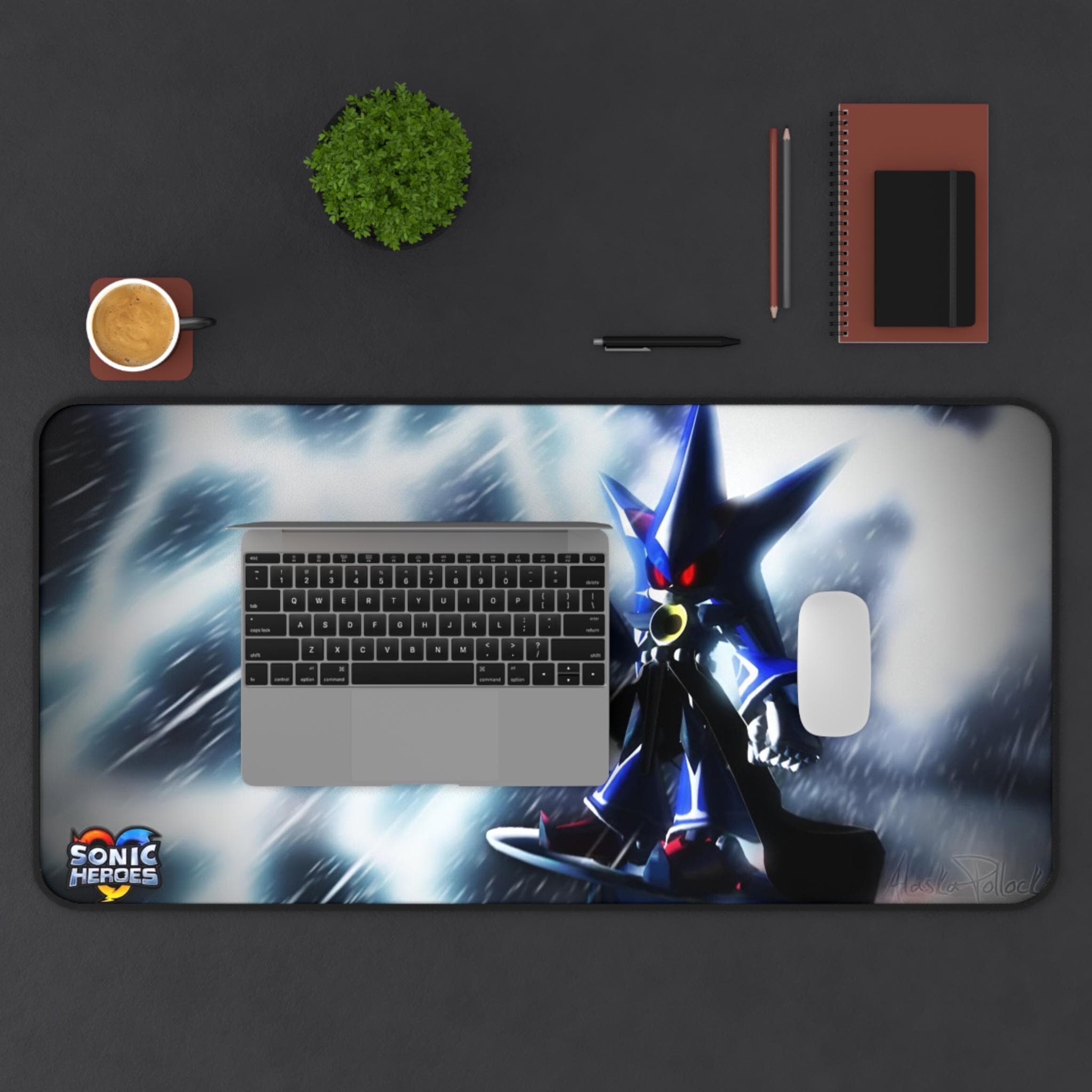 Sonic Heroes Neo Metal Sonic Desk Mat | Gaming Mouse Pad | Office Decor ...