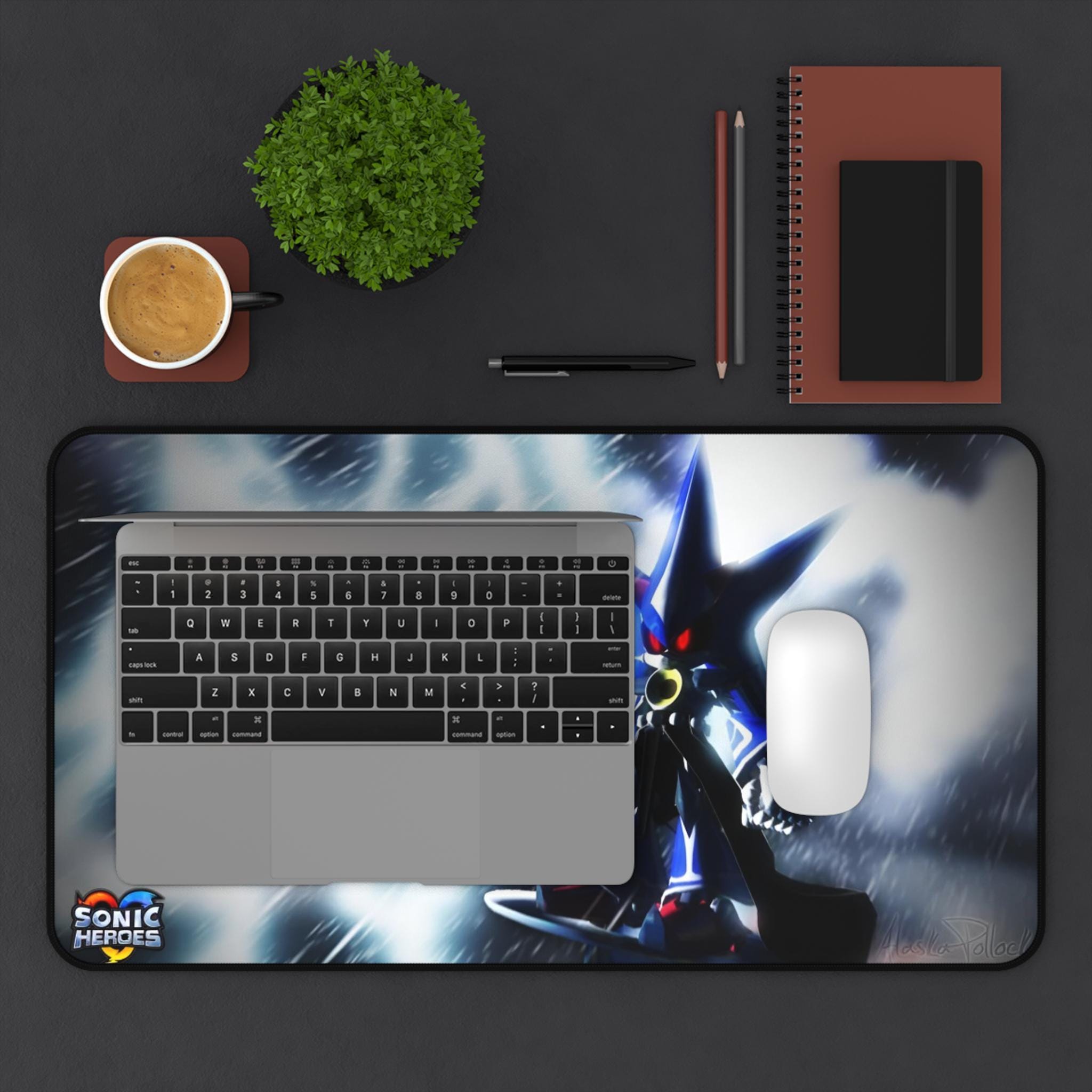 Sonic Heroes Neo Metal Sonic Desk Mat | Gaming Mouse Pad | Office Decor ...