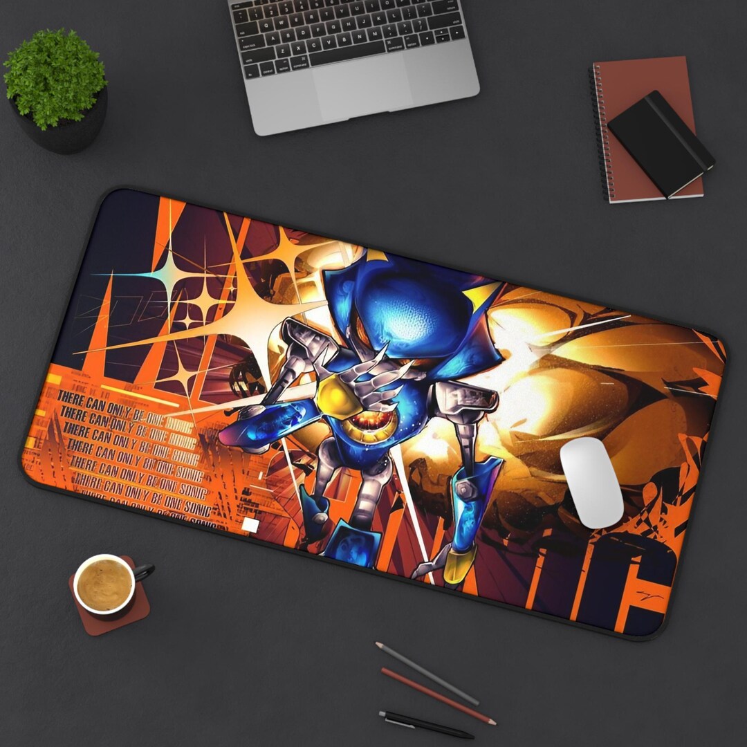 Vibrant Metal Sonic Gamer Desk Mat | Gaming Mouse Pad | Office Decor ...