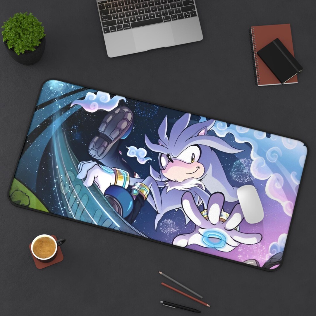 Vibrant Silver the Hedgehog Desk Mat | Gaming Mouse Pad | Video Game ...