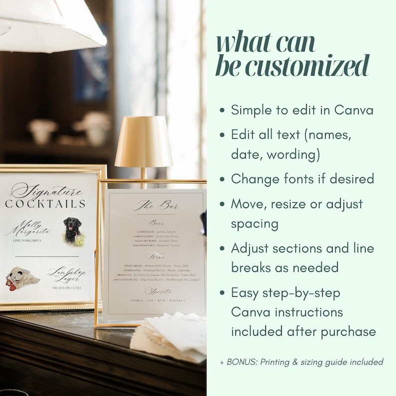 Black Lab & Michelob Ultra Signature Cocktail Sign + Bar Menu Bundle ...