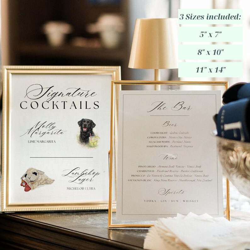 Black Lab & Michelob Ultra Signature Cocktail Sign + Bar Menu Bundle ...