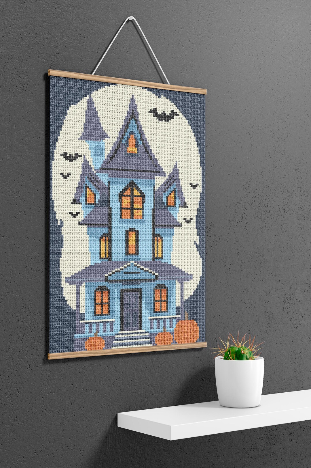 Haunted House Crochet Pattern: Spooky Halloween Wall Hanging (PDF ...