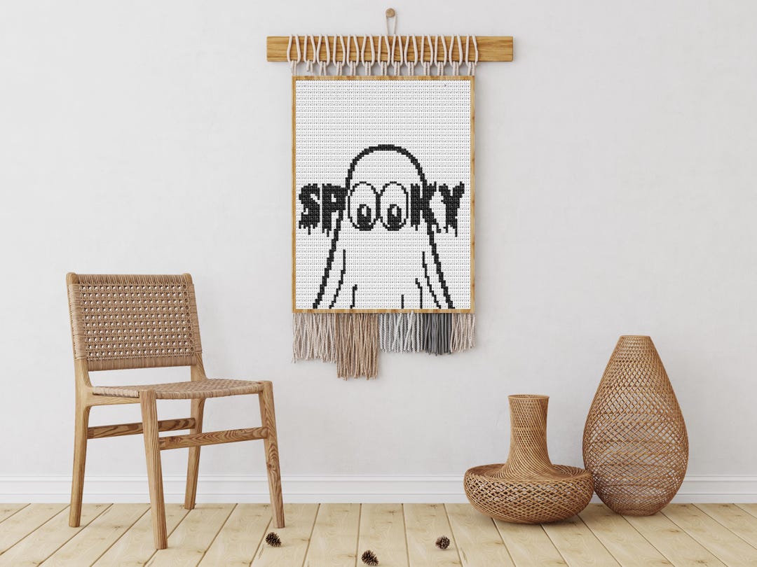Halloween Ghost Tapestry Crochet Pattern: Spooky Wall Art (PDF) - Etsy