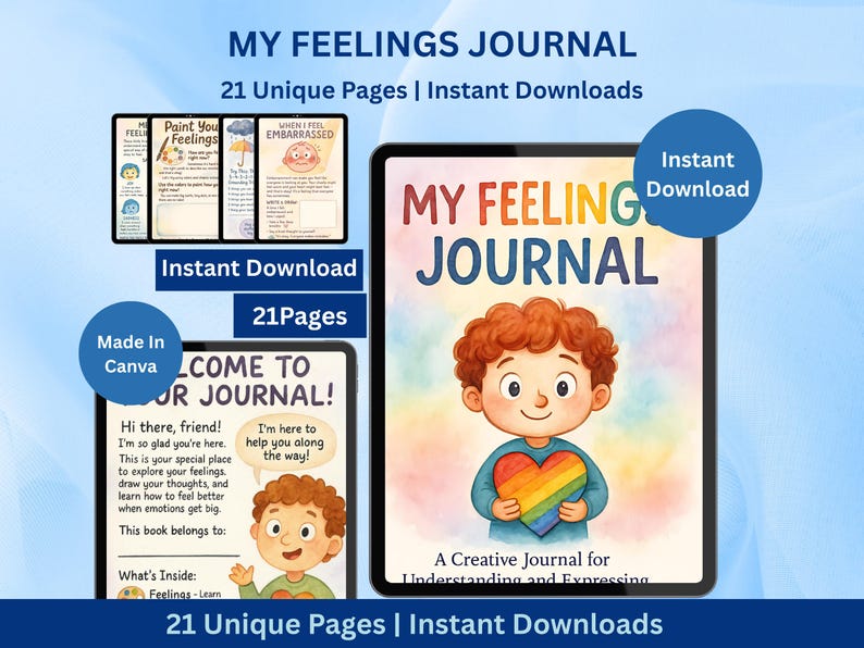 My Feelings Journal | Printable Emotion Tracker for Kids & Teens ...