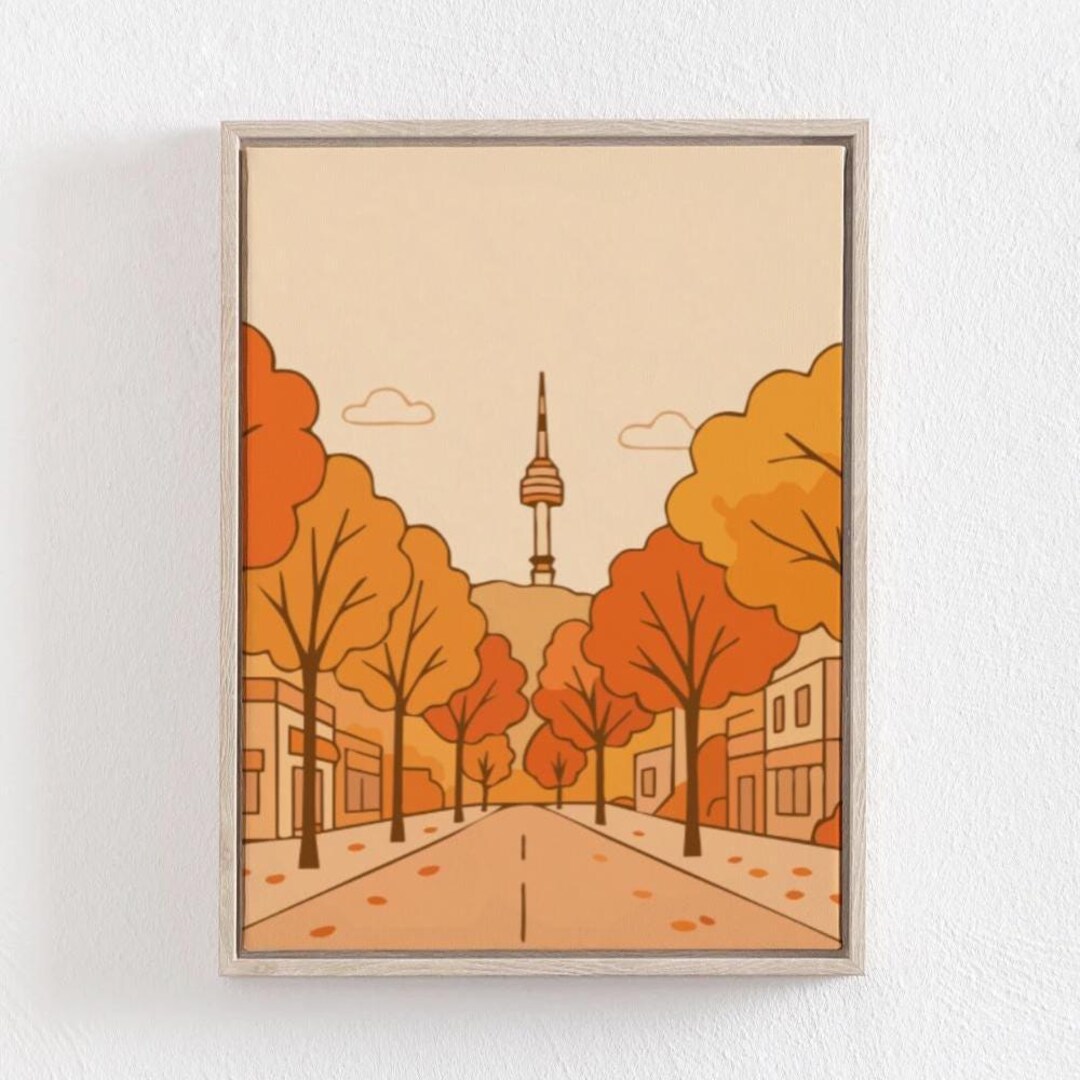 Printable Seoul Autumn Art Kids Room | Korean Nursery Decor | Kids ...