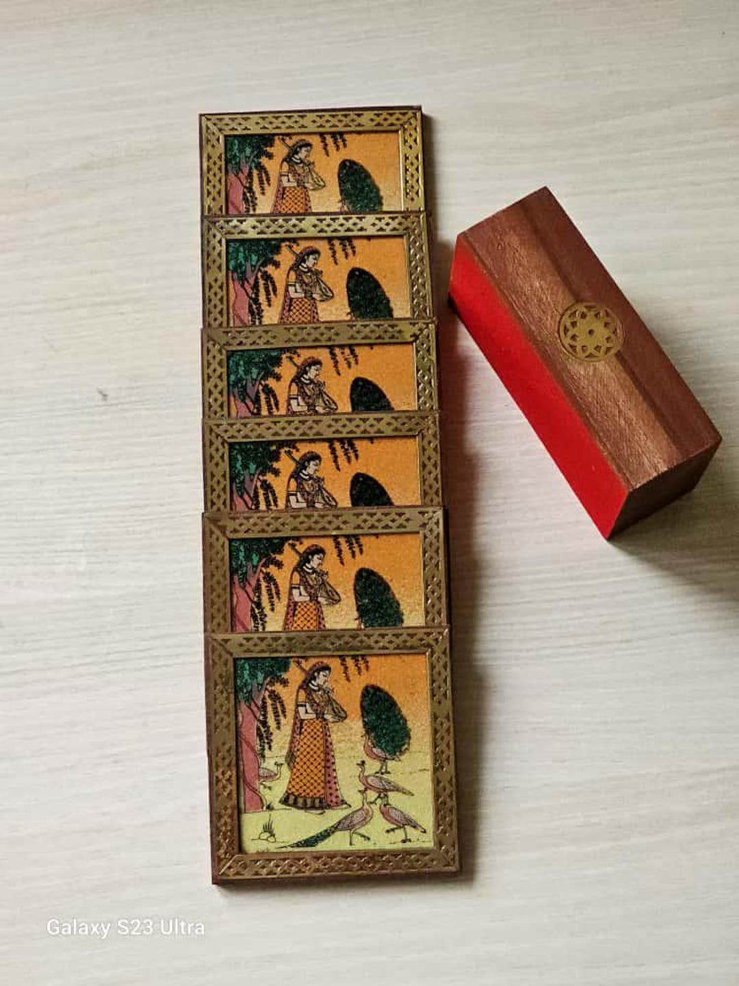 Handcrafted Rajasthani Miniature Art Coaster Set | Ethnic Indian Home ...