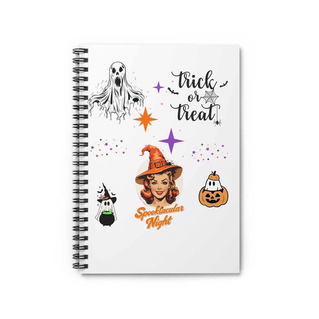 Halloween Spiral Notebook - Trick or Treat Ghosts & Ghouls, Spooky ...
