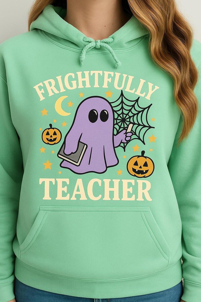 Spooky Teacher Ghost PNG: Halloween Clipart for Sublimation (digital ...