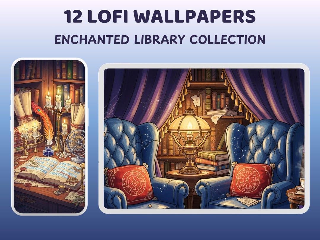 Lofi Magical Library Wallpaper Enchanted Library Aesthetic Wallpaper ...