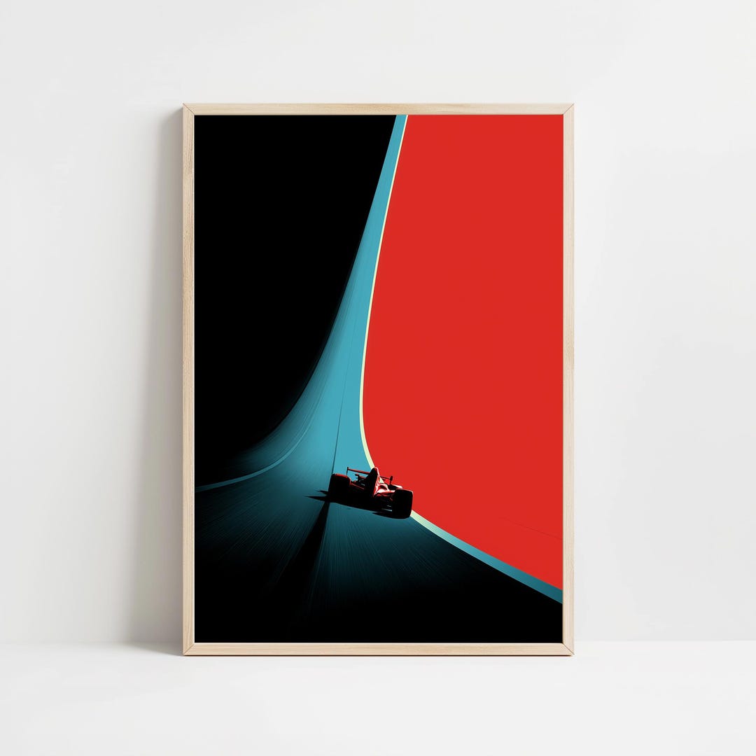 Modern Formula Race Car Poster Minimalist Motorsport Wall Art Digital ...