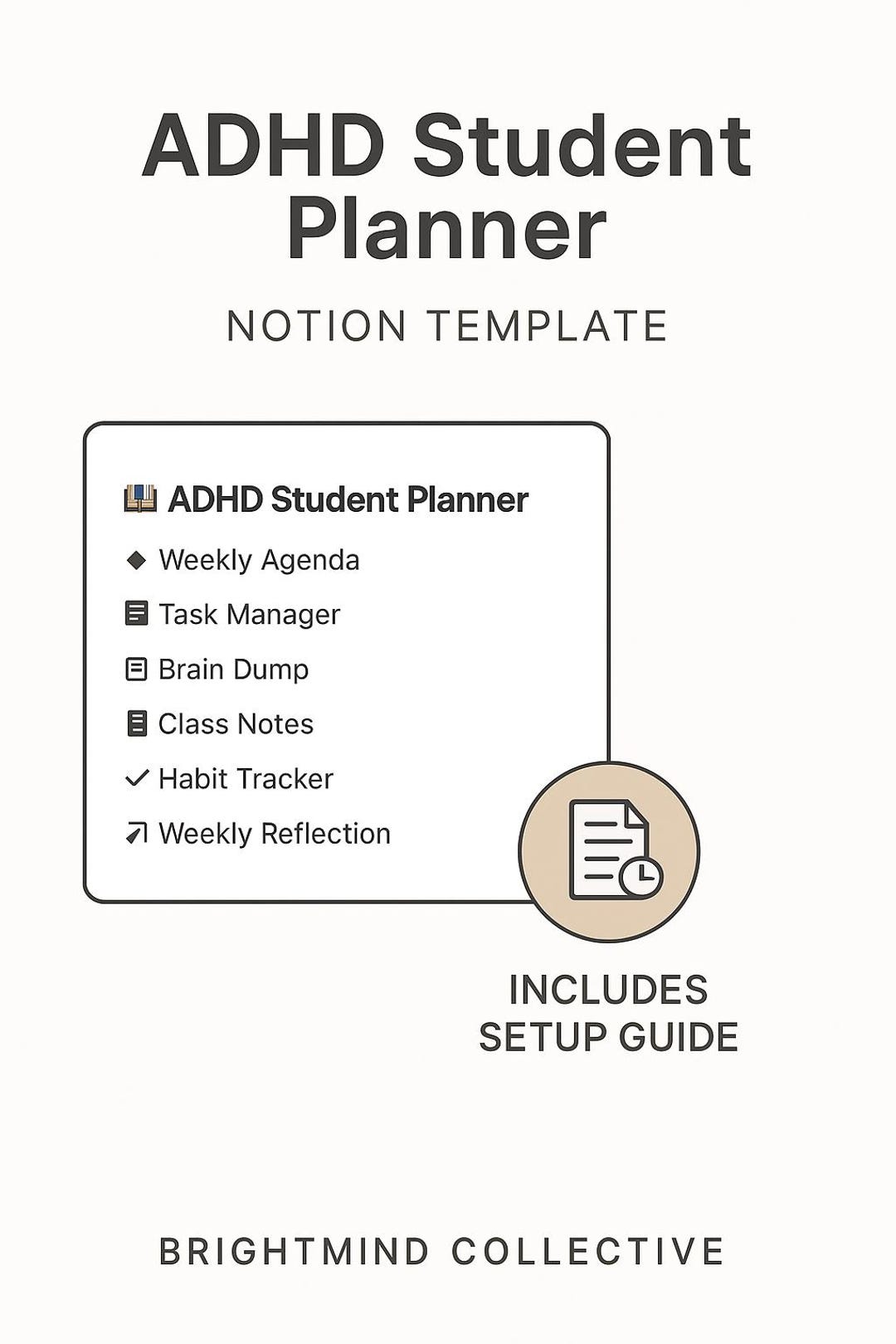 ADHD Student Planner – Notion Template for Focus & Study | Digital ...