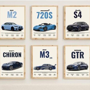 Car Poster Set, Ferrari, Benz, Mclaren, Porsche, BMW (digital Download ...