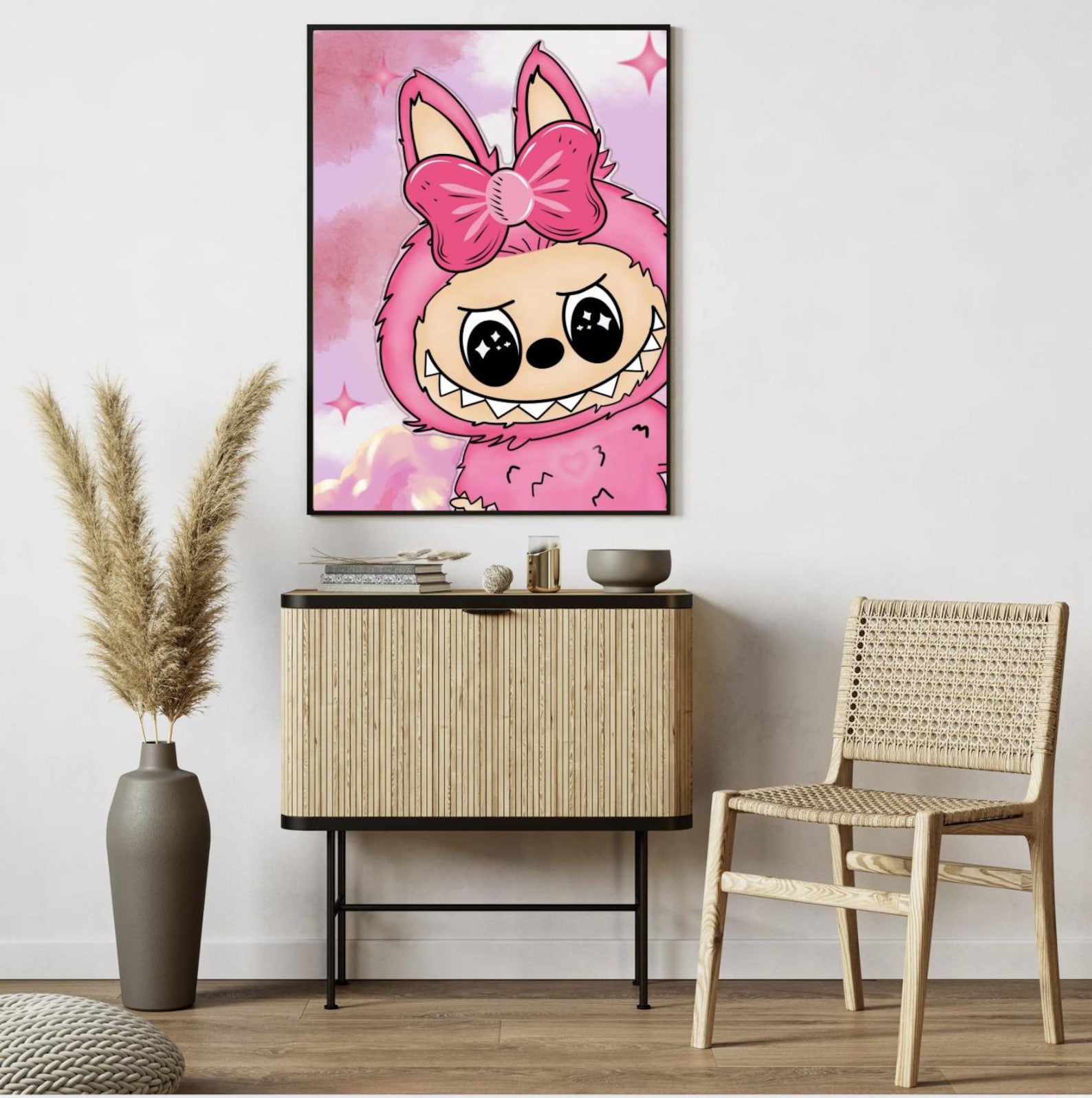 Pink Labubu Poster, Modern Kids Wall Art (digital Download) - Etsy