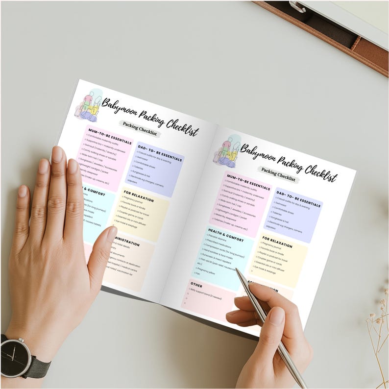 Babymoon Packing Checklist Printable | Maternity Travel Essentials ...