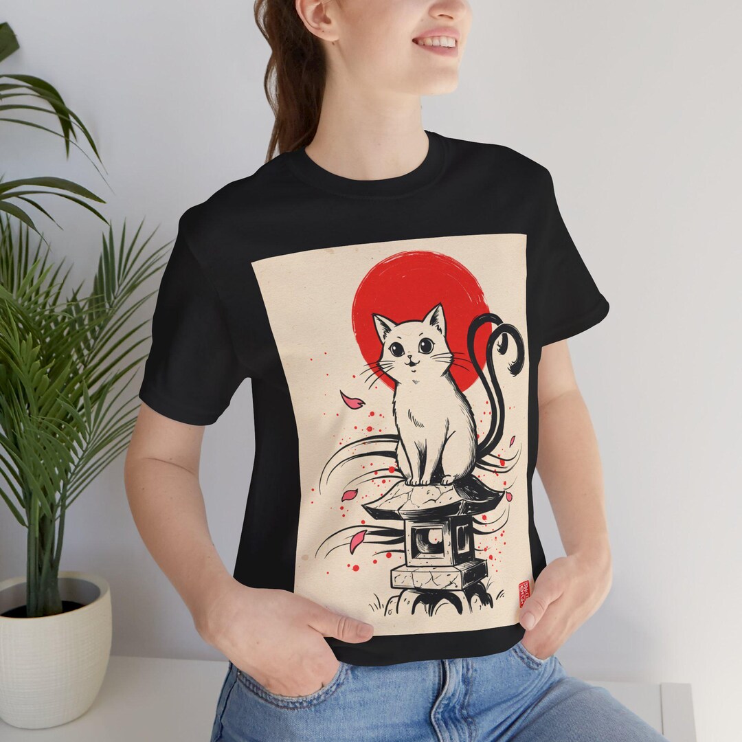 Nekomata Japanese Yokai T-shirt - Two-tailed Cat Folklore Gift - Etsy