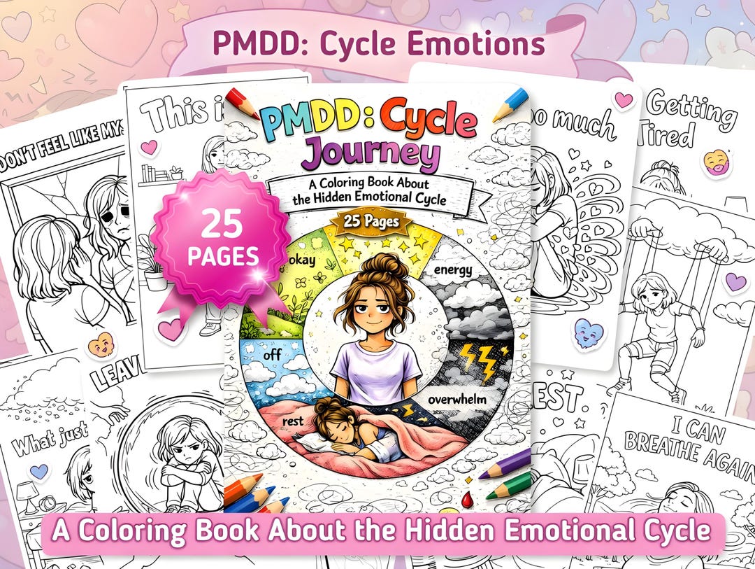 PMDD: Cycle Emotions Coloring Book | 7 Phases of PMDD | Emotional ...