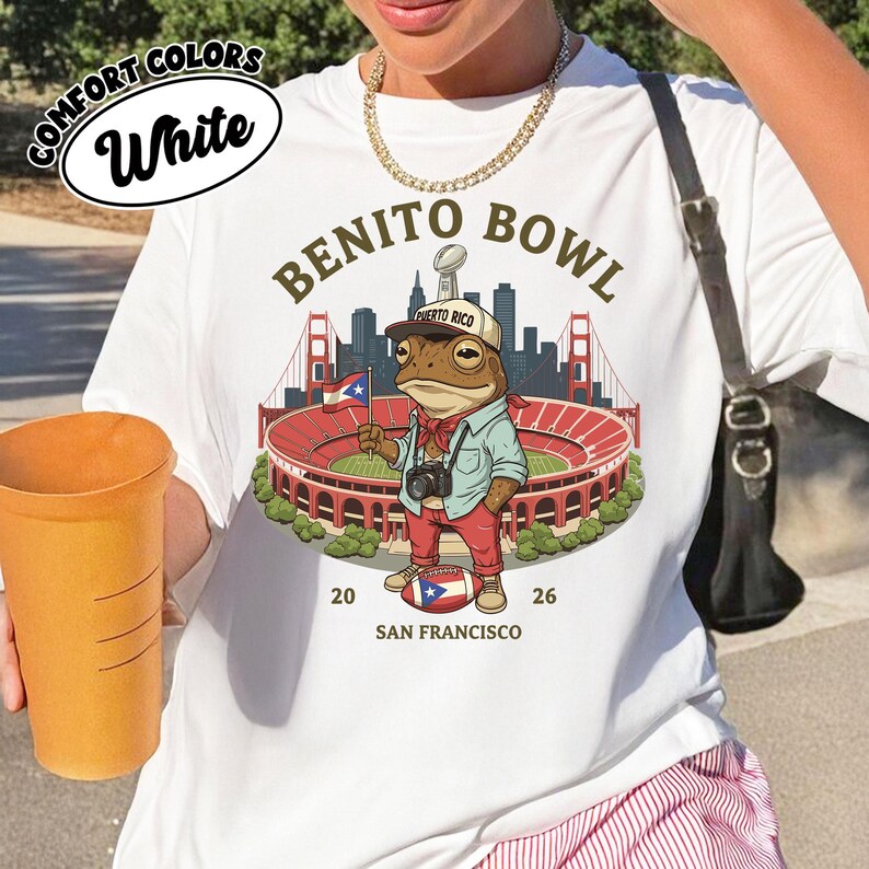 Benito Bowl Shirt, Puerto Rico Coqui Frog Tee, Bad Bunny Football Shirt ...