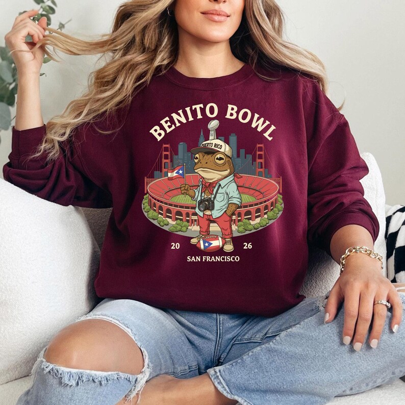 Benito Bowl Shirt, Puerto Rico Coqui Frog Tee, Bad Bunny Football Shirt ...
