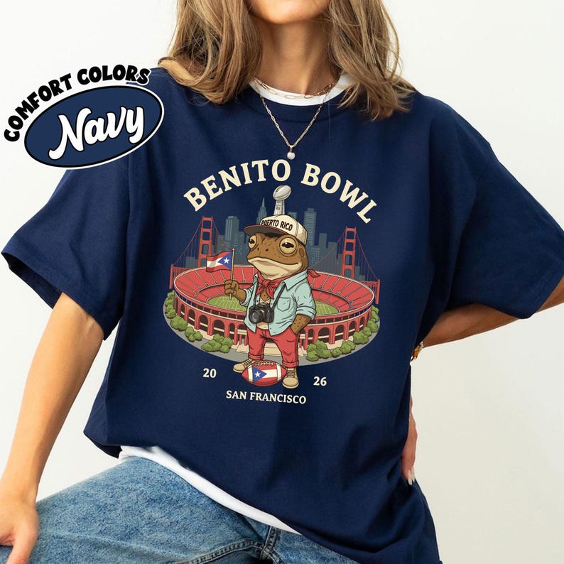 Benito Bowl Shirt, Puerto Rico Coqui Frog Tee, Bad Bunny Football Shirt ...