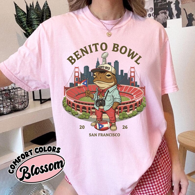 Benito Bowl Shirt, Puerto Rico Coqui Frog Tee, Bad Bunny Football Shirt ...