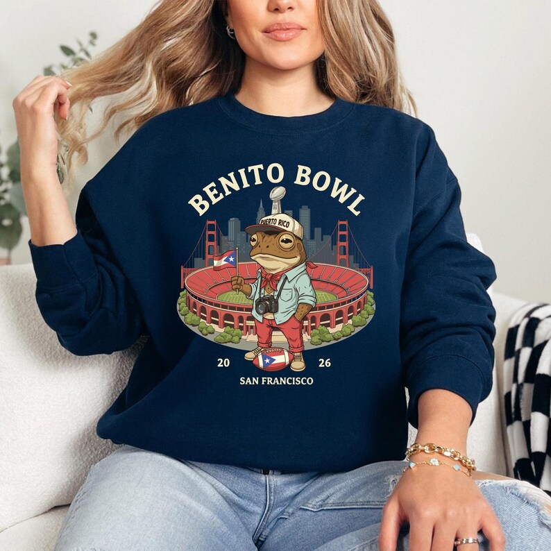 Benito Bowl Shirt, Puerto Rico Coqui Frog Tee, Bad Bunny Football Shirt ...