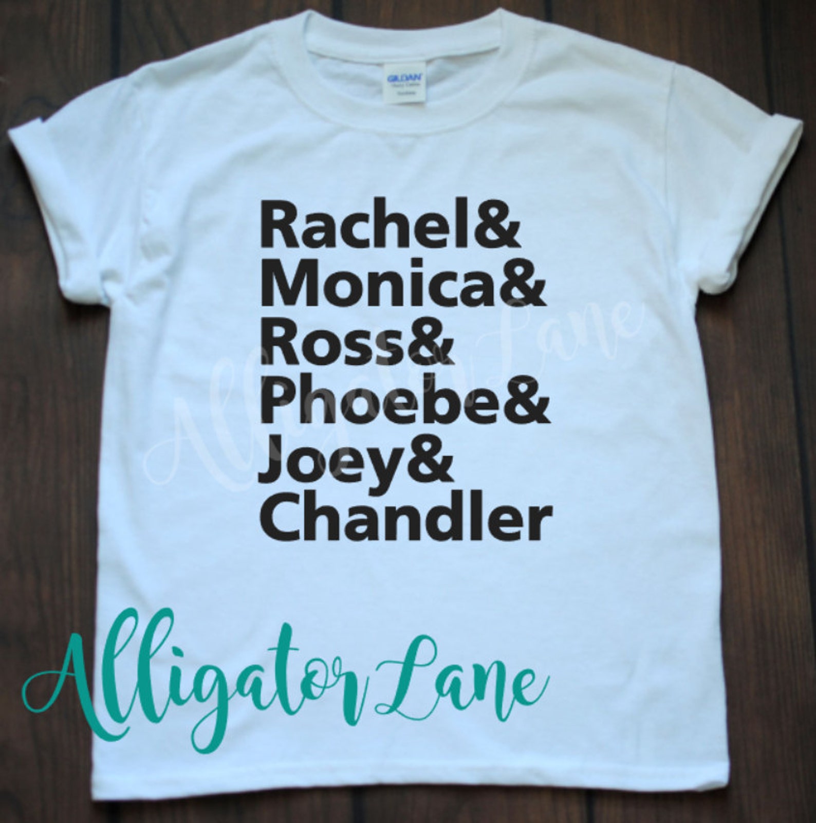 Rachel Monica Ross Phoebe Joey Chandler Friends Name List Graphic T ...
