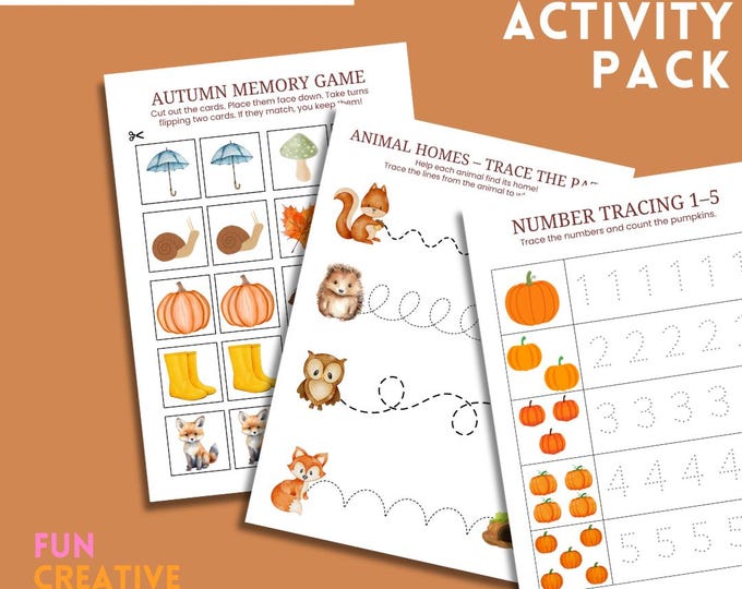 Autumn Activity Pack for Toddlers & Preschool: 50 Printable Learning ...