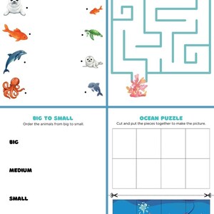 Ocean Activity Pack for Toddlers, Preschool Busy Book Printable, Sea ...