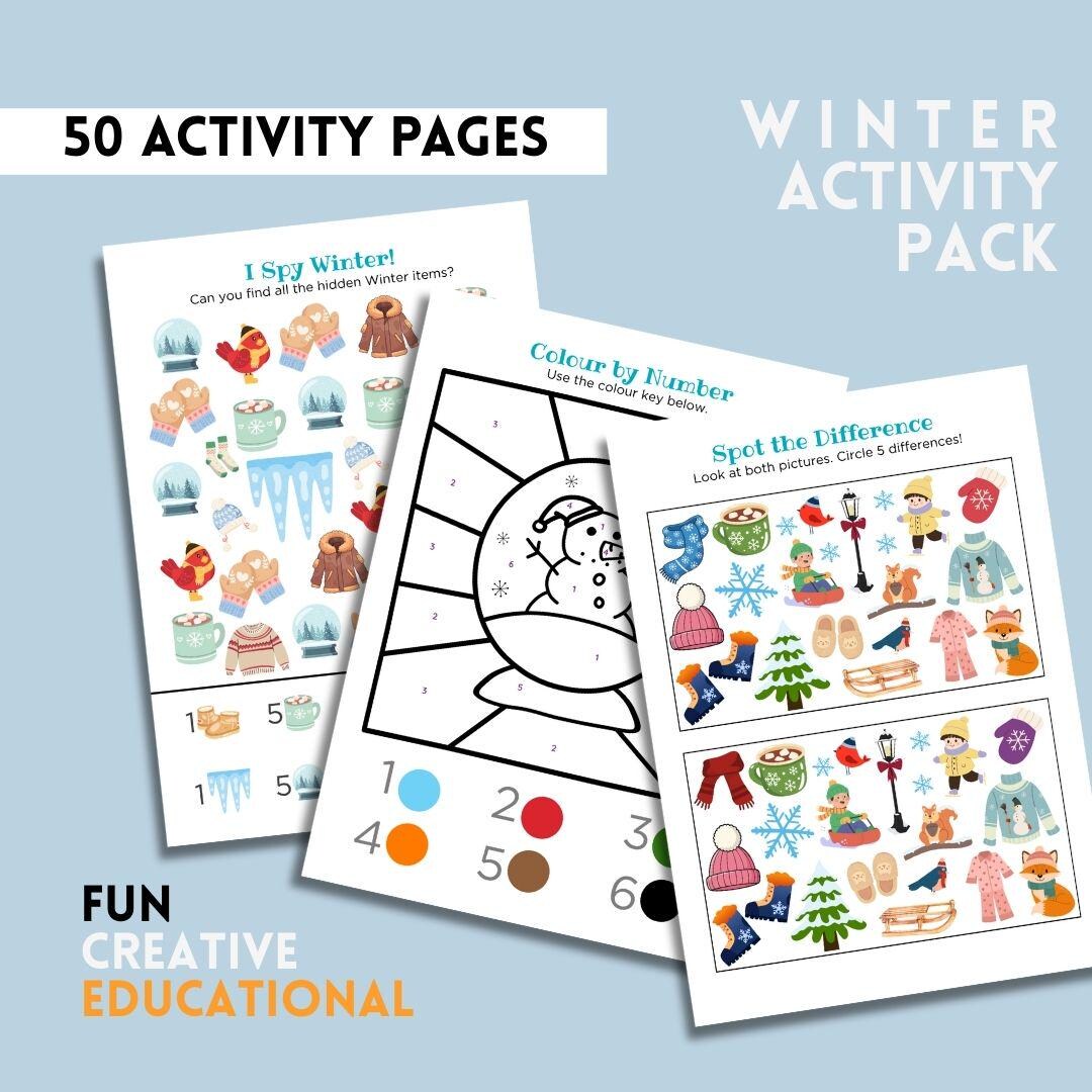 Winter Activities Pack | 50 Worksheets for Preschool & Kindergarten ...