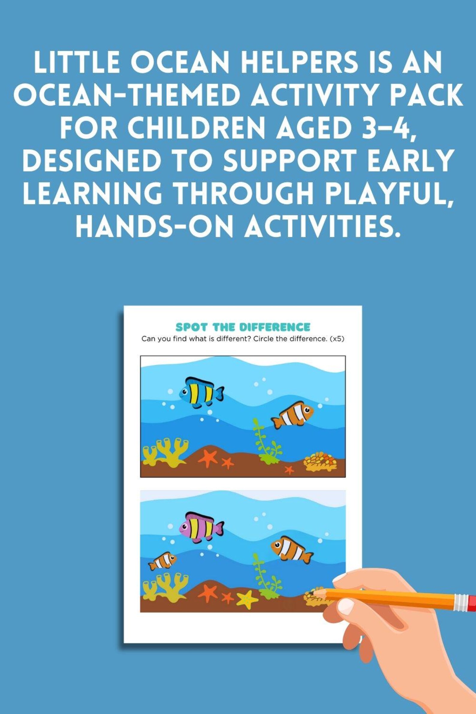 Ocean Activity Pack for Toddlers, Preschool Busy Book Printable, Sea ...
